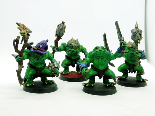 Frogfolk miniatures with Gandalf the green | Mystic Pigeon Gaming