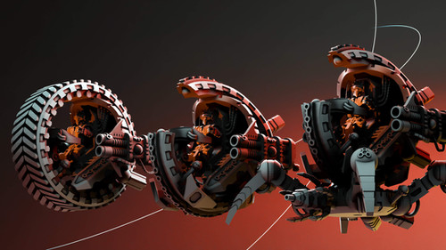 Eternal Dynasty Hover Bikes and Doom Wheel Sci Fi Proxy Miniatures ...