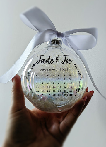 Handmade Personalised Luxury Glass Bauble - Wedding, Birthday ...