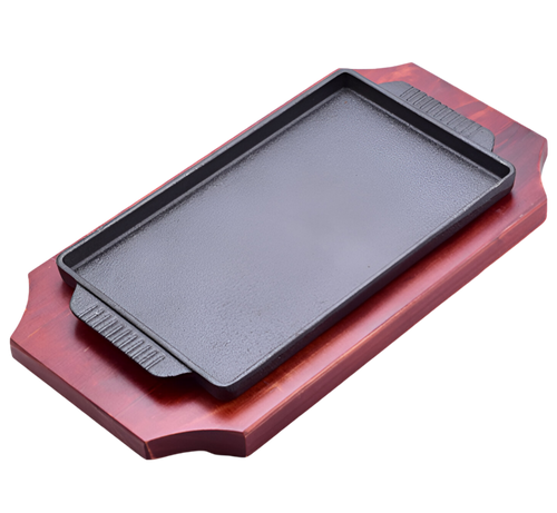 RECTANGLE CAST IRON TEPPANYAKI PAN 15CM x 25CM | HNJ FOOD SUPPLY