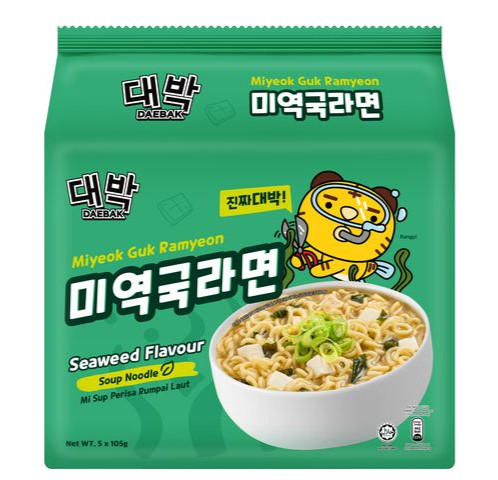 DAEBAK SEAWEED MIYEOK RAMEN 5 X 103G | HNJ FOOD SUPPLY