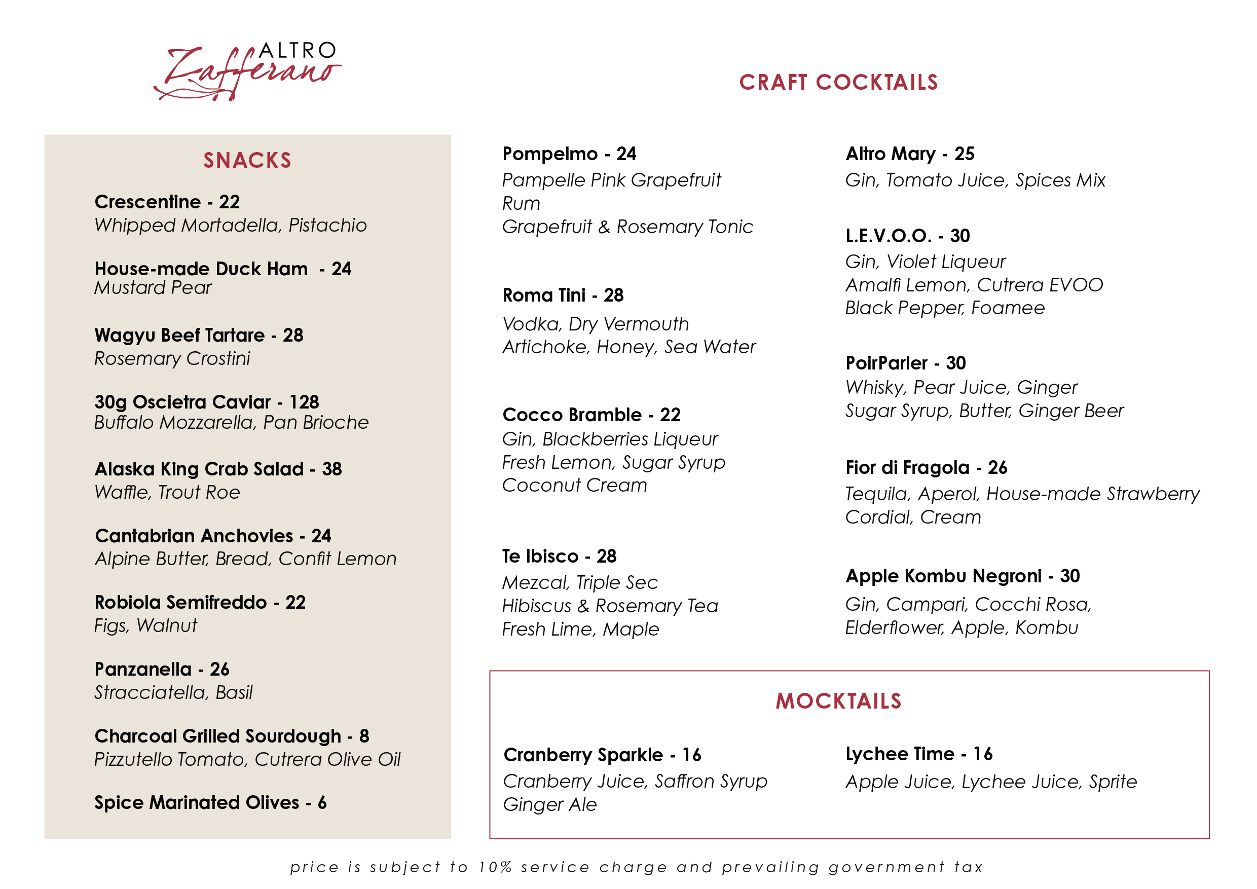 Altro Zafferano | Christmas Brunch & Dinner | New Year's Eve Countdown ...