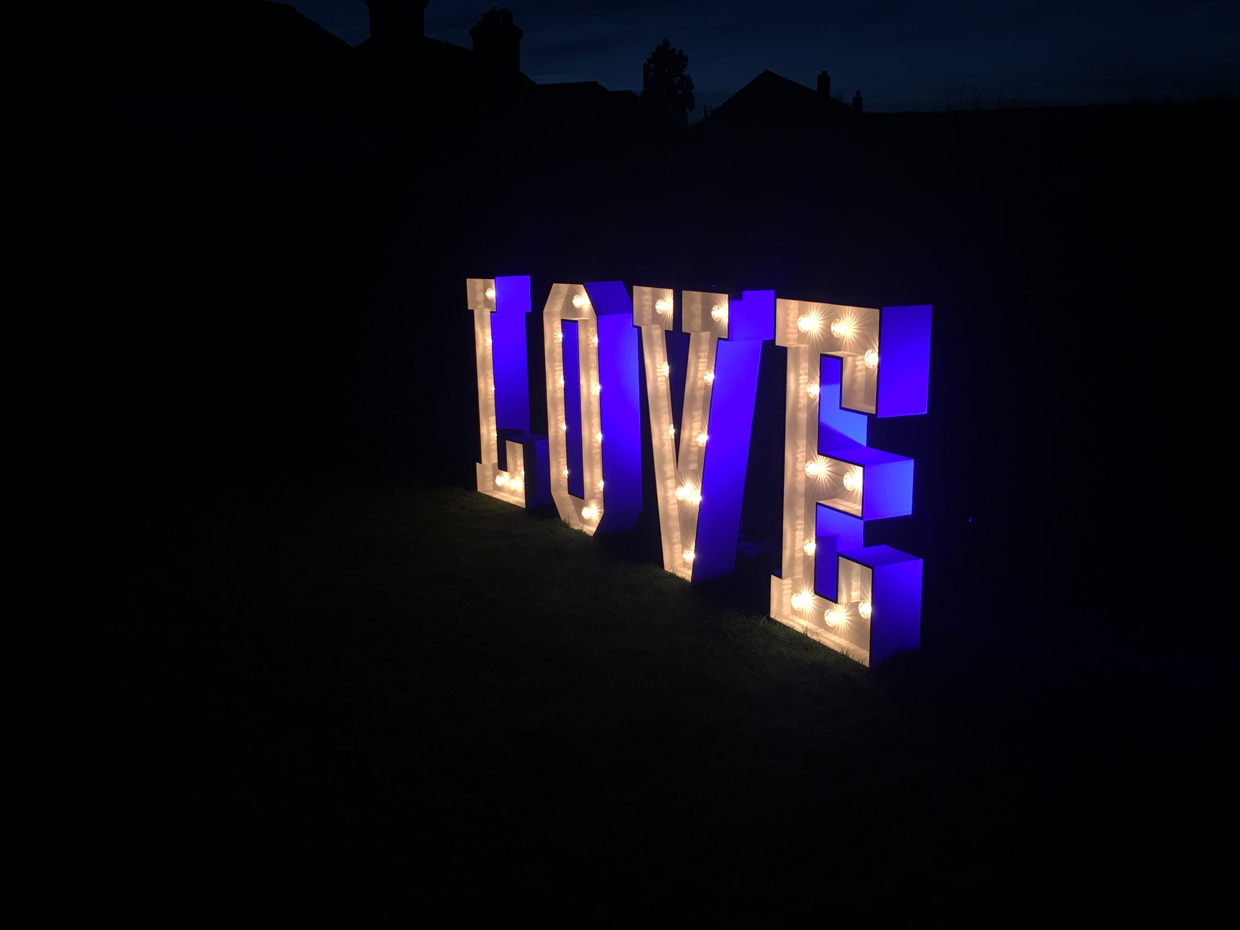GIANT 4FT OUTDOOR LED LOVE LETTERS TO HIRE