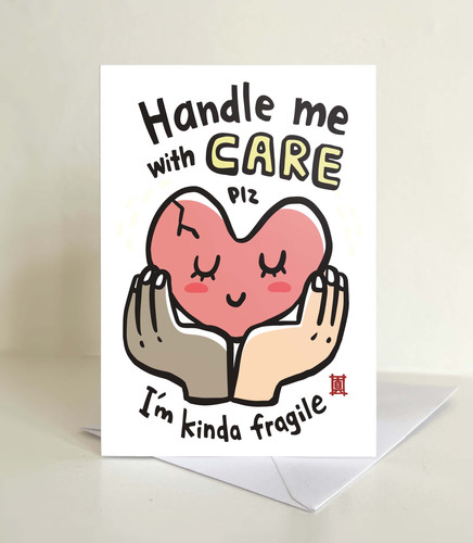 Greeting Card "Handle Me with Care" | Welly Girl NZ