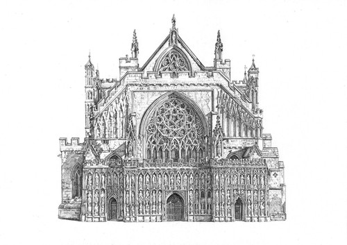 Exeter Cathedral, Devon | Art Print by Sophie McIlwaine