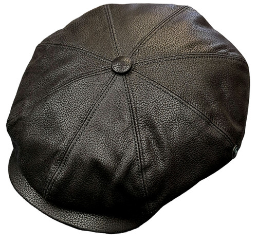 City Sport Fulham Urban Baker Boy - Black Grained Leather | Classic Cap ...