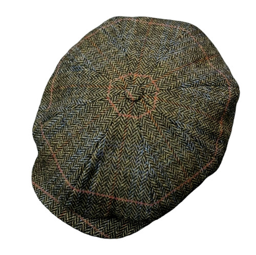 City Sport Fulham Urban Baker Boy - Green Herringbone | Classic Cap Co Ltd