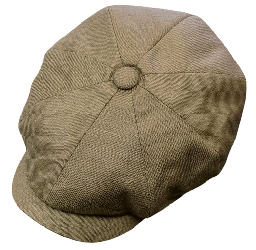 Failsworth Alfie Linen Urban Baker Boy - Khaki | Classic Cap Co Ltd