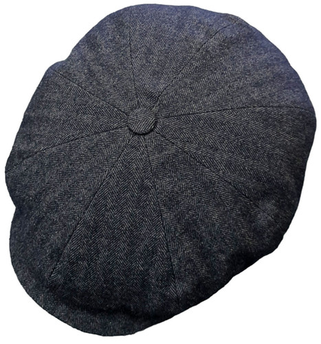 City Sport Fulham Urban Baker Boy - Navy Herringbone | Classic Cap Co Ltd