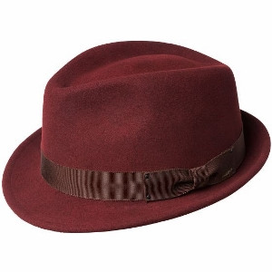 Bailey Wynn Small Shape Trilby - Oxblood | Classic Cap Co Ltd