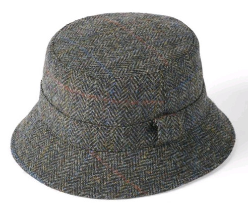 Failsworth Harris Tweed Grouse Hat - Green/Blue Panecheck | Classic Cap ...