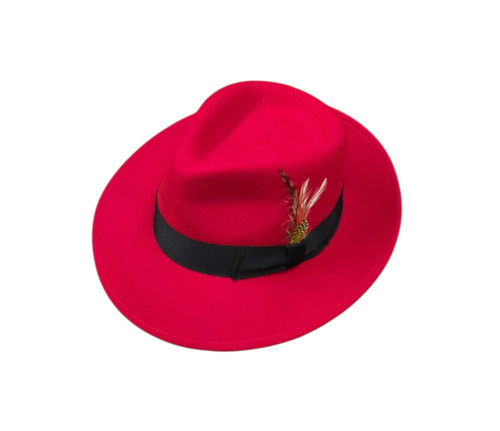 Bailey Wool Felt Fedora – Red Teardrop Crown | Classic Cap Company Ltd