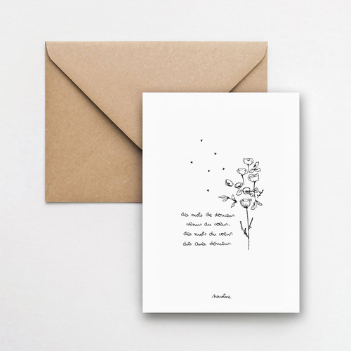 Carte " Mots de douceur " | Narrature