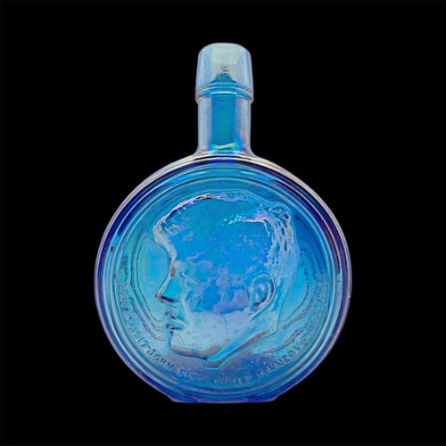Wheaton JFK Glass Bottle, 1969 Iridescent Blue John F. Kennedy | Smoky ...