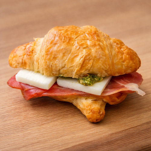 Mini croissant jamón serrano queso cabra al pesto (12 unidades ...