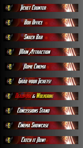 Live Deadpool Red with White Bottom Banners | Digital Movie Boards