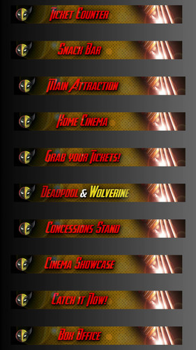 Live Deadpool Yellow with Red Bottom Banners | Digital Movie Boards