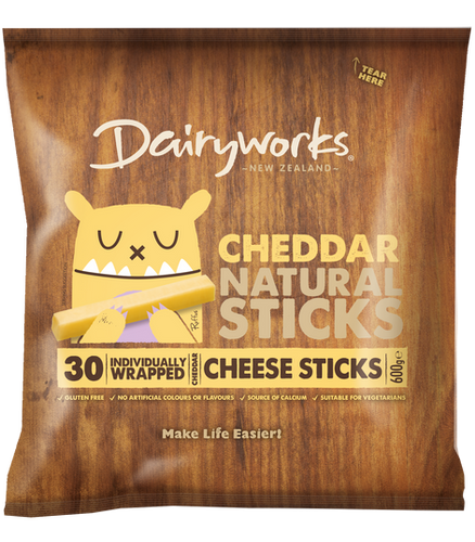Dairyworks Cheddar Natural Cheese Sticks 600g | dairyworksnz