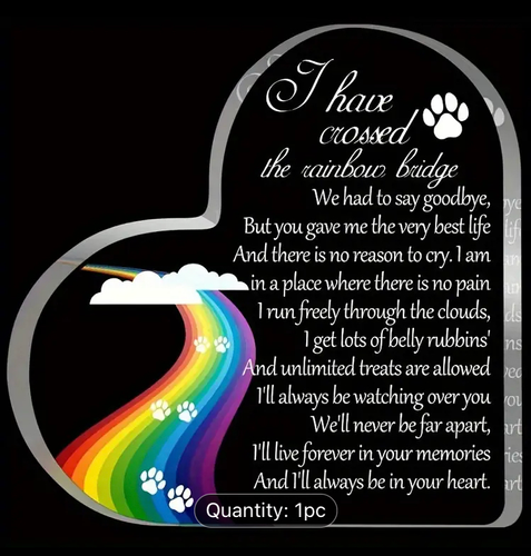 Rainbow bridge heart plaque | Emilie's Emporium