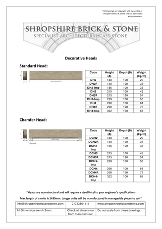 Cast Stone Window Heads | Shropshire Brick & Stone (UK) Ltd