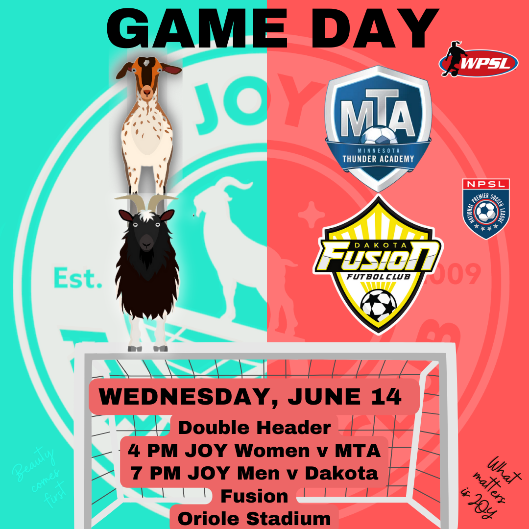 Joy Double Header: 4 PM Joy Women v MTA; 7 PM Joy Men v Dakota Fusion ...