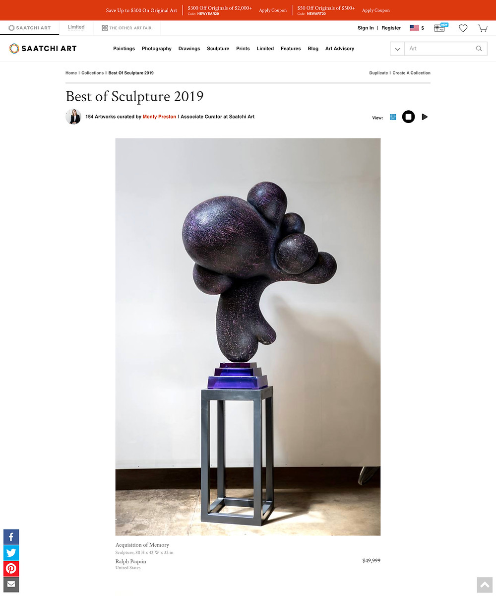 "Acquisition of Memory" named on "Best Sculpture of 2019" by Saatchi ...
