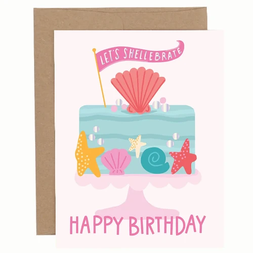 Let's Shellebrate Birthday Greeting Card | Little Lake Play