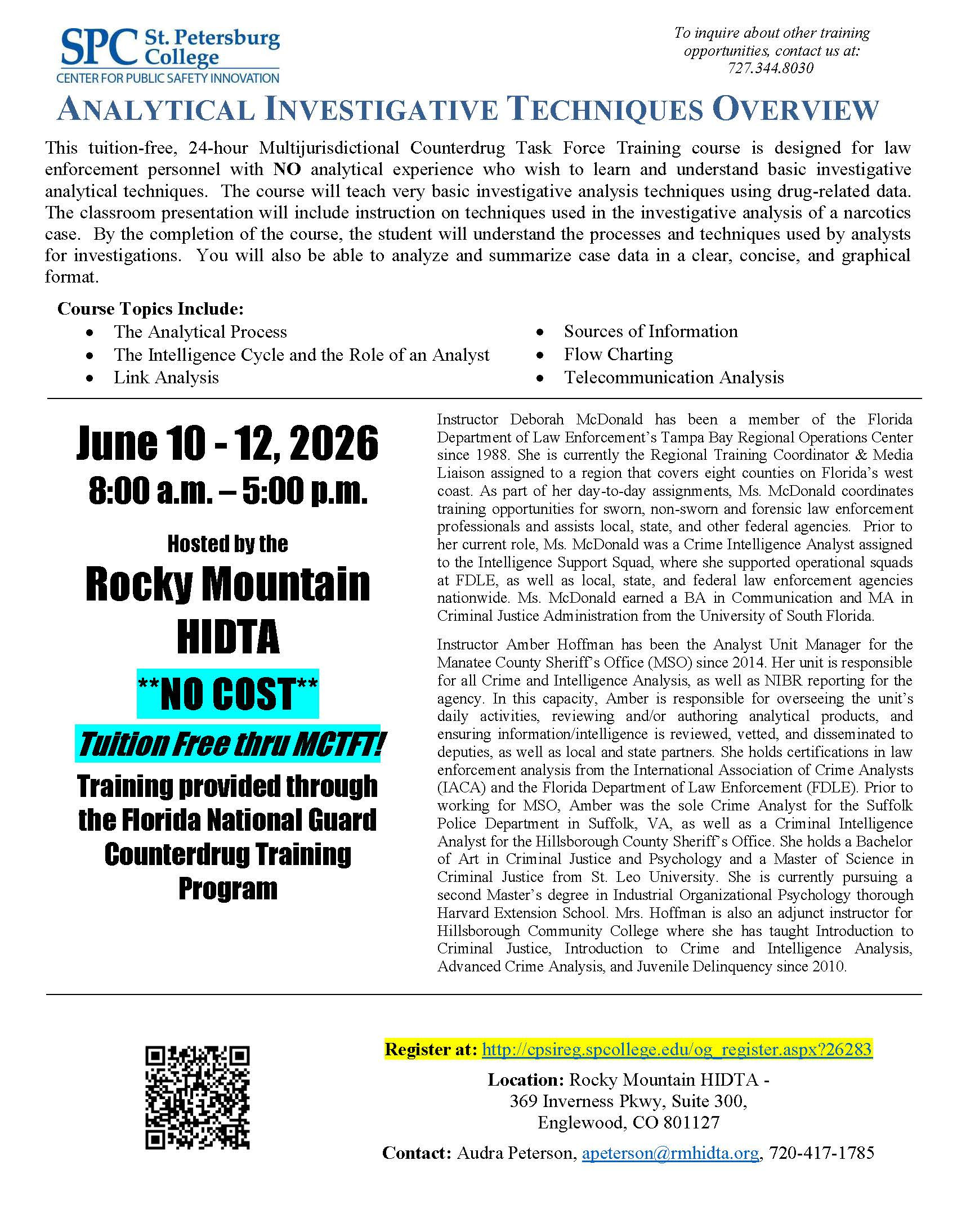 MCTFT Analytical Investigative Techniques Overview | Rocky Mountain HIDTA