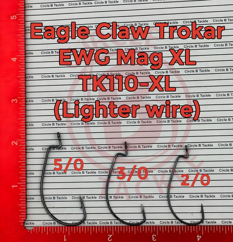 Eagle Claw Torkar TK110 Extra Wide Gap Worm Hook EWG Hook 15 Pack ...