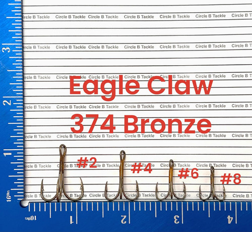Eagle Claw 374 Treble Hook 2X Strong Bronze Treble Hook | Circlebtackle