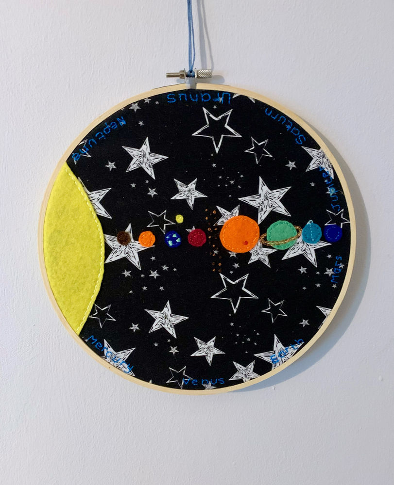Solar System Embroidery Hoop Decoration- The Craft Cotton Co