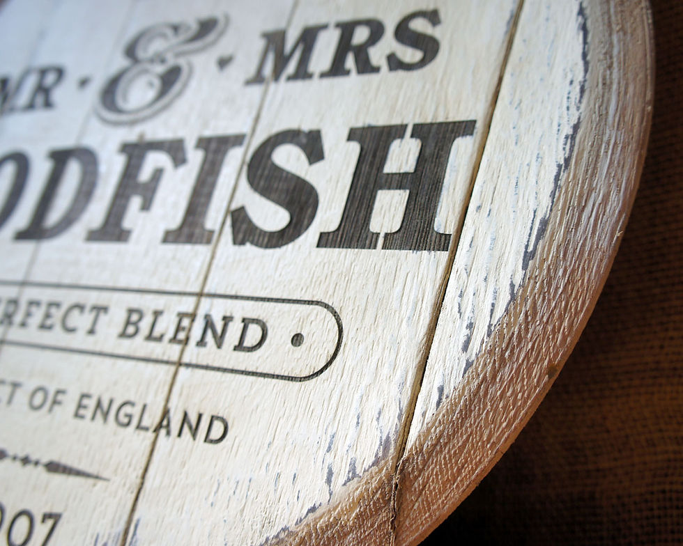 Wooden Printed & Engraved Barrel End Signs