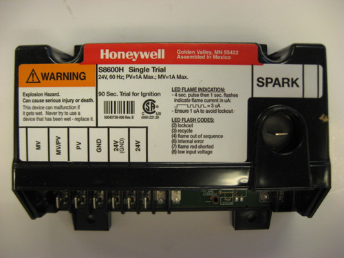 S8600H Honeywell Ignition Control / Single Trial for Ignition ...
