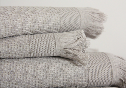 Turkish honeycomb hand towel - Stone | huntco