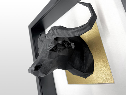 Geometric Buffalo Head - Framed (3D printed using recycled materials ...