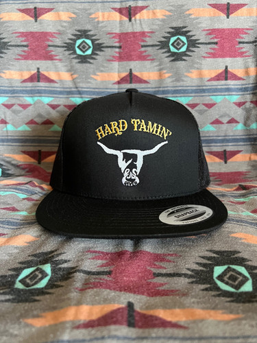 Black Hat, Black Mesh, Gold Hard Tamin’ Logo | website