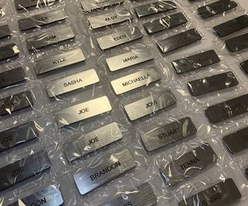 Crew Name Tags with a magnetic back | aqualuxeoutfitting