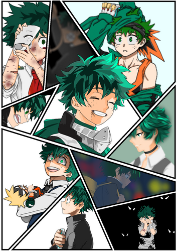Deku collage | Izubee Hero Agency