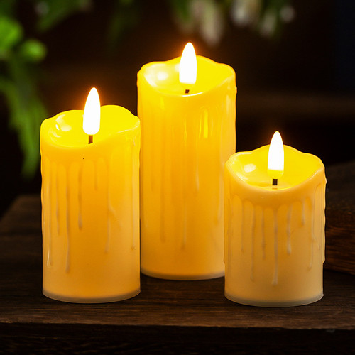 Velas LED de plástico con mecha 3D sin llama para Halloween | Jia Decor