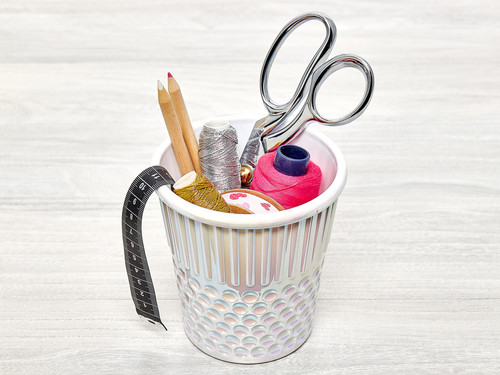 Thimble Desk Craft Organiser Pearl White | The Threadery