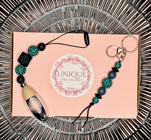 GS02 Gift Set - Jade Green Matching Car Diffuser & Keyring | Unique Treasures