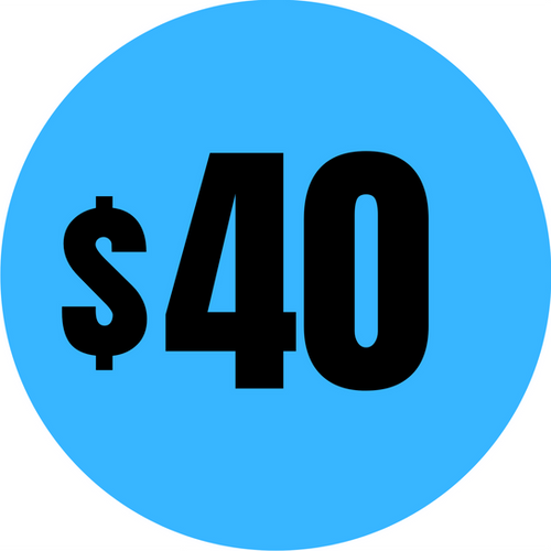 $40 Price Stickers | 40 Dollar Price Tags Labels | 1" in Diameter ...
