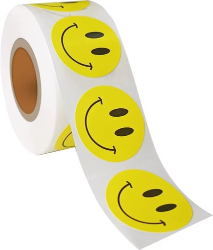 1 inch / 2.5cm smiley face stickers | Weavey Studio