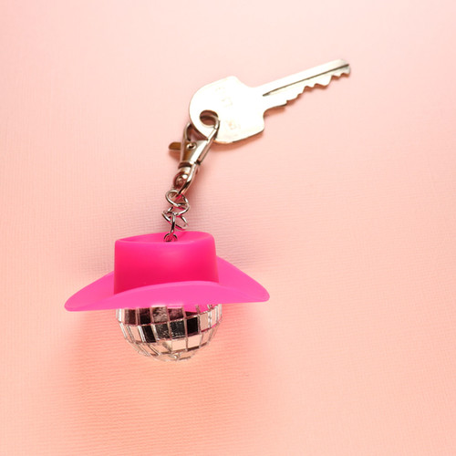 Cowgirl disco ball keychains | Weavey Studio