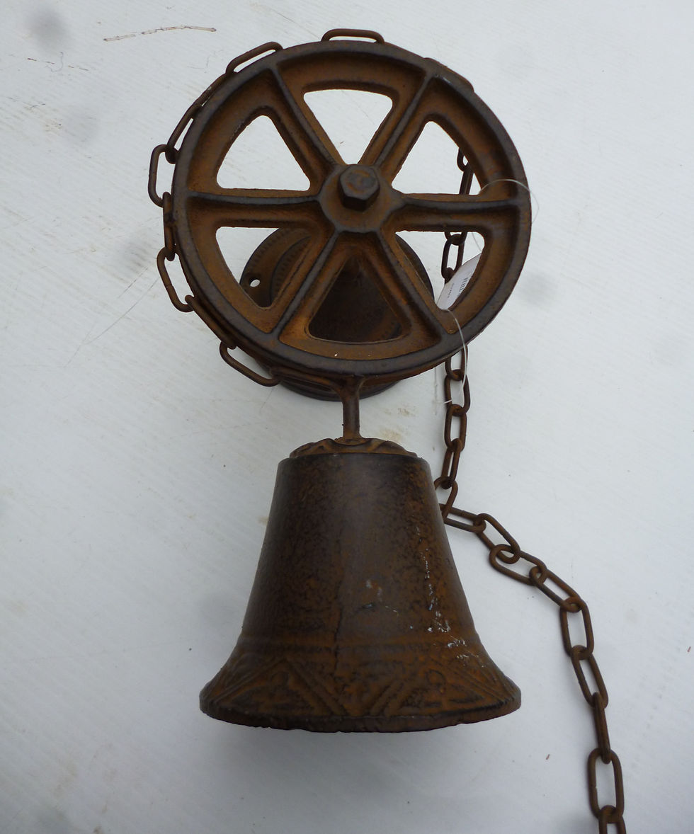 Cast iron door bell wheel and chain | Antique Effects