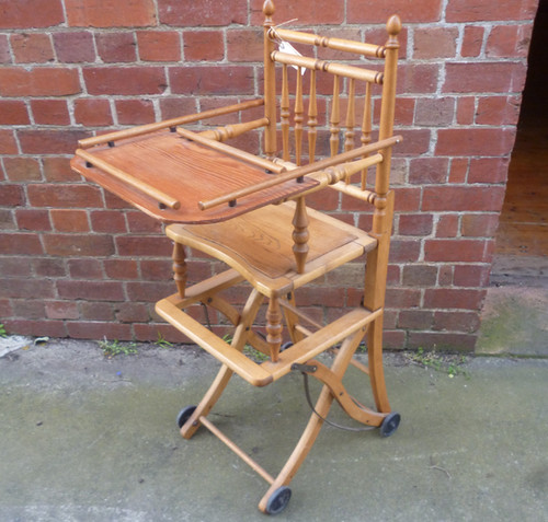 Restored 19th c high low chair | Antique Effects
