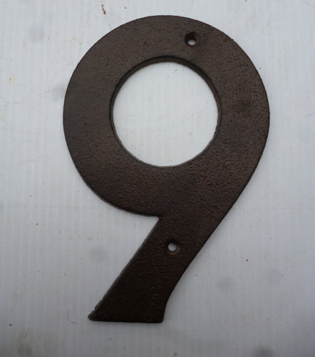 Rustic cast iron number nine | Antique Effects