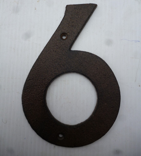 Rustic cast iron number six | Antique Effects