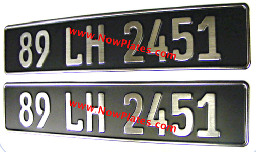 Black and Brushed Chrome German Pressed Plates | nowplates