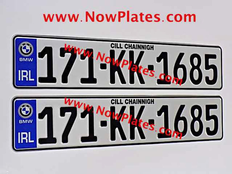 Pair of German pressed Number Plates with Logo Choice | nowplates